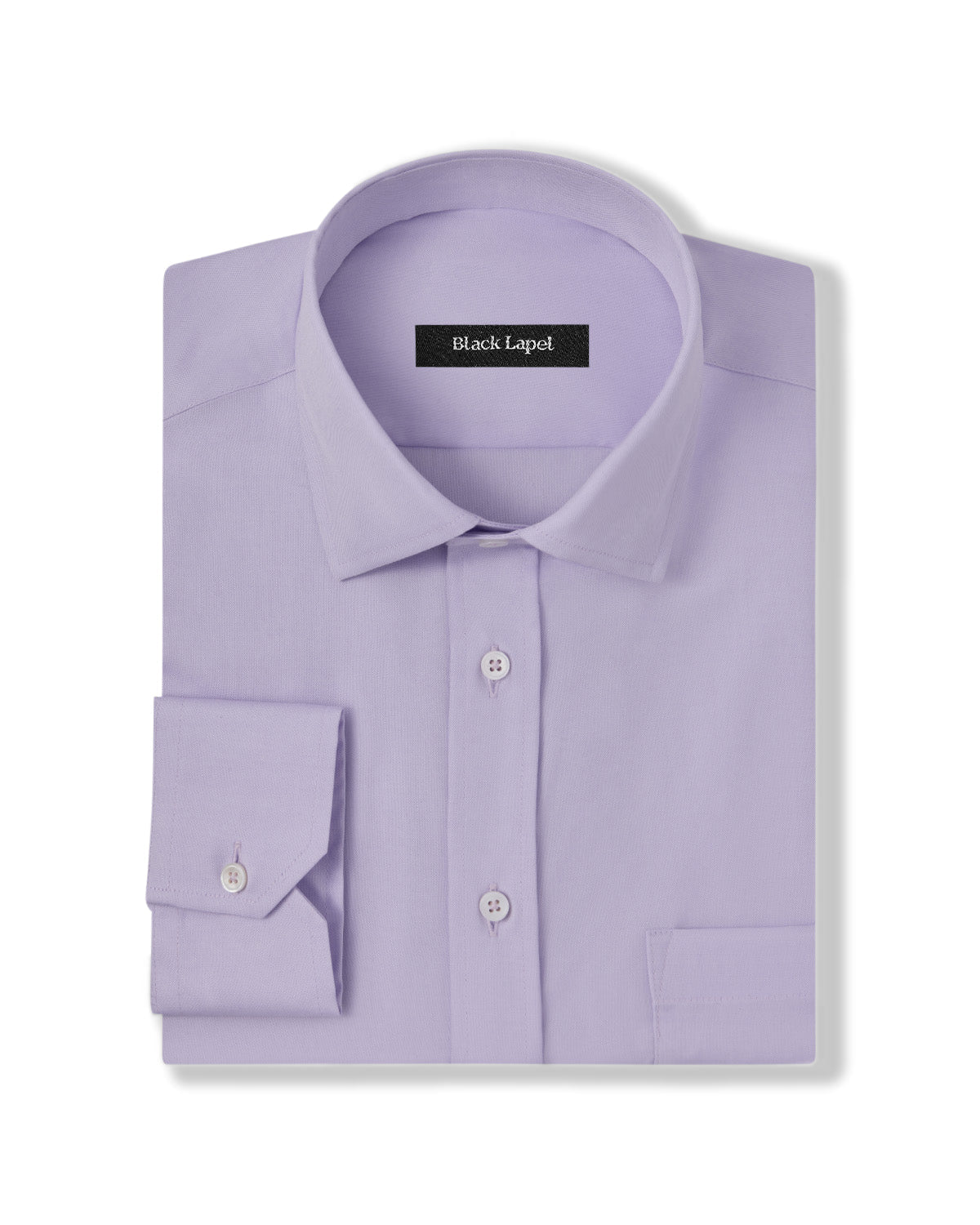 Easy-Care Lavender Pinpoint Custom Dress Shirt – Black Lapel