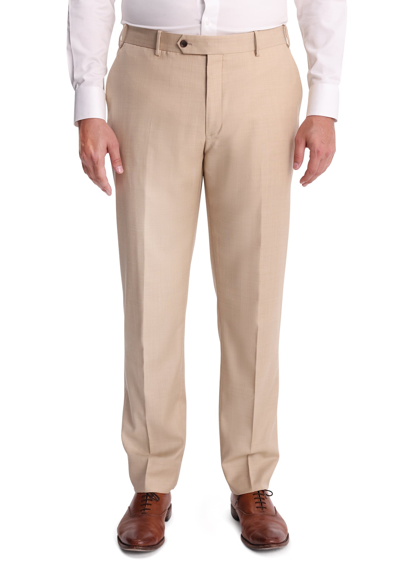 Tan Merino Wool Custom Dress Pants – Black Lapel
